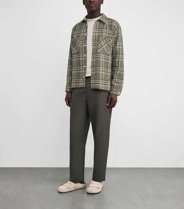 WAX LONDON Wool-blend Check Whiting Overshirt