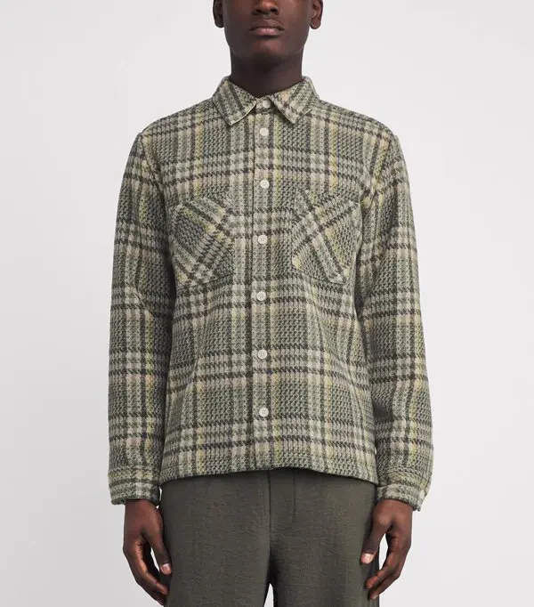 WAX LONDON Wool-blend Check Whiting Overshirt