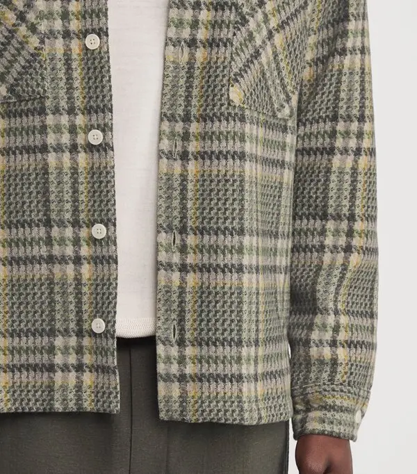 WAX LONDON Wool-blend Check Whiting Overshirt
