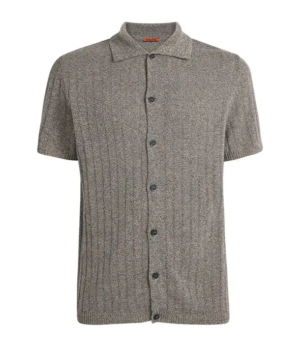 Barena Venezia Linen-cotton Knit Short-sleeve Shirt