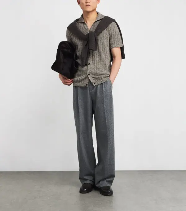 Barena Venezia Linen-cotton Knit Short-sleeve Shirt