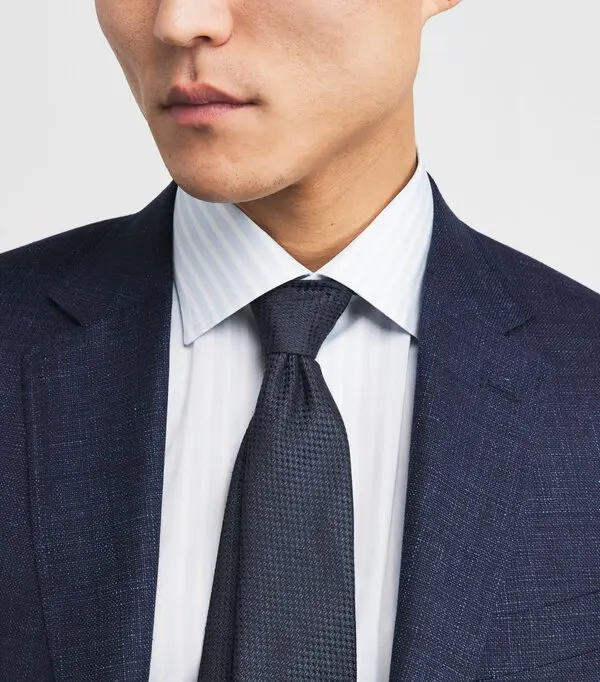 Canali Silk-linen Jacquard Neck Tie