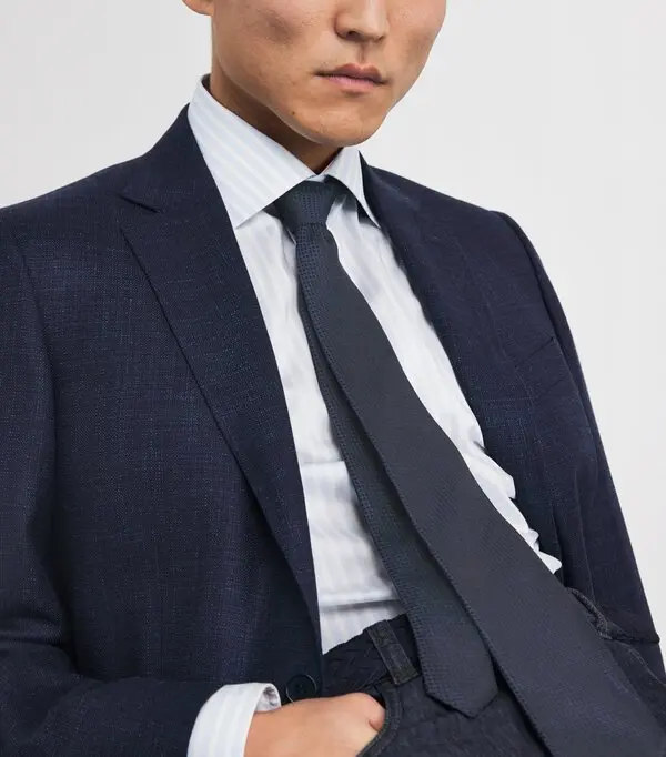 Canali Silk-linen Jacquard Neck Tie