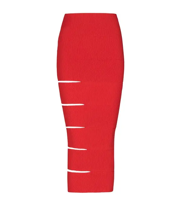 Balmain Knit Cut-out Maxi Skirt