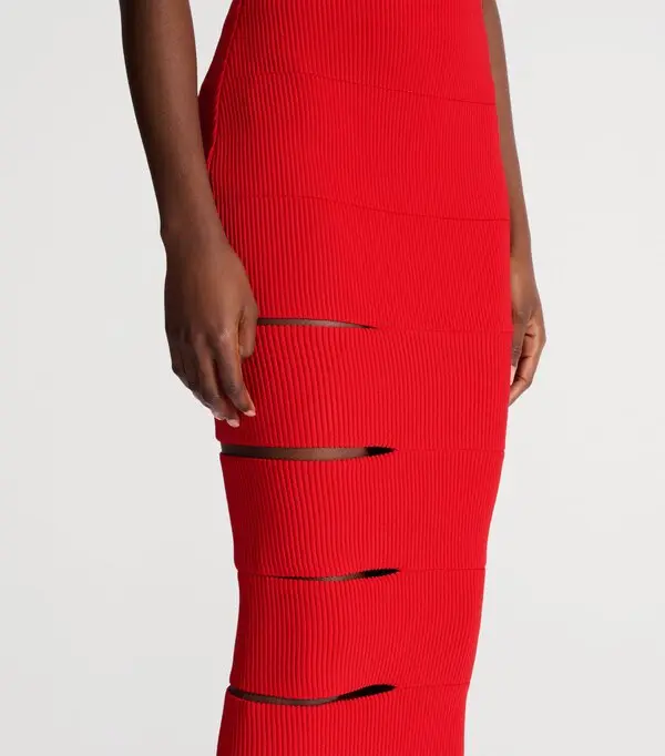 Balmain Knit Cut-out Maxi Skirt