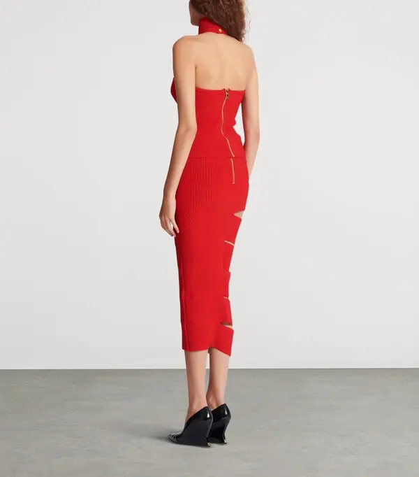 Balmain Knit Cut-out Maxi Skirt