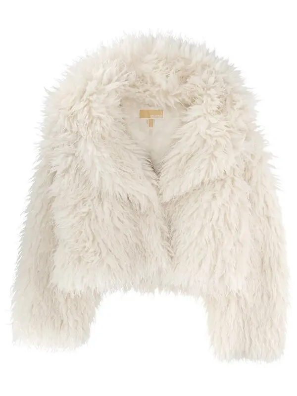 Michael Kors Faux Fur Cropped Jacket - Ivory