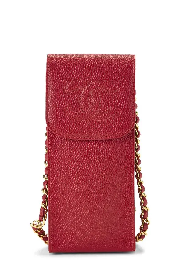 Chanel Caviar Phone Holder - Red