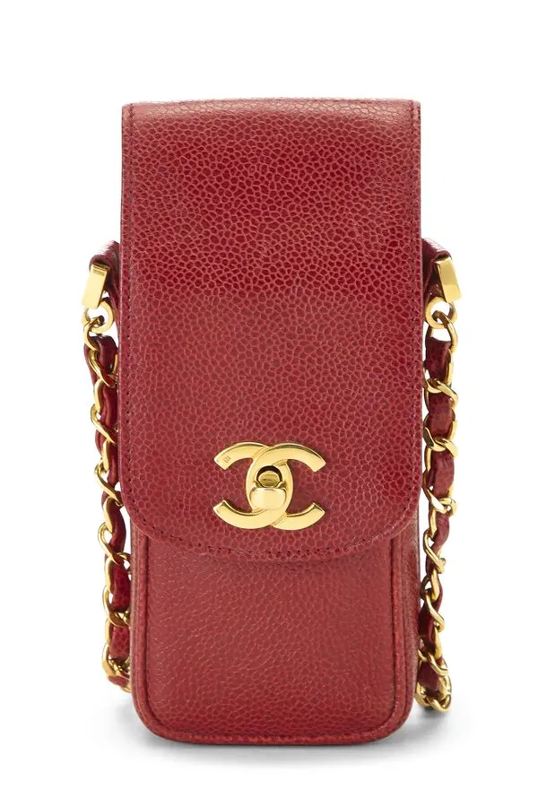 Chanel Caviar Phone Holder - Red