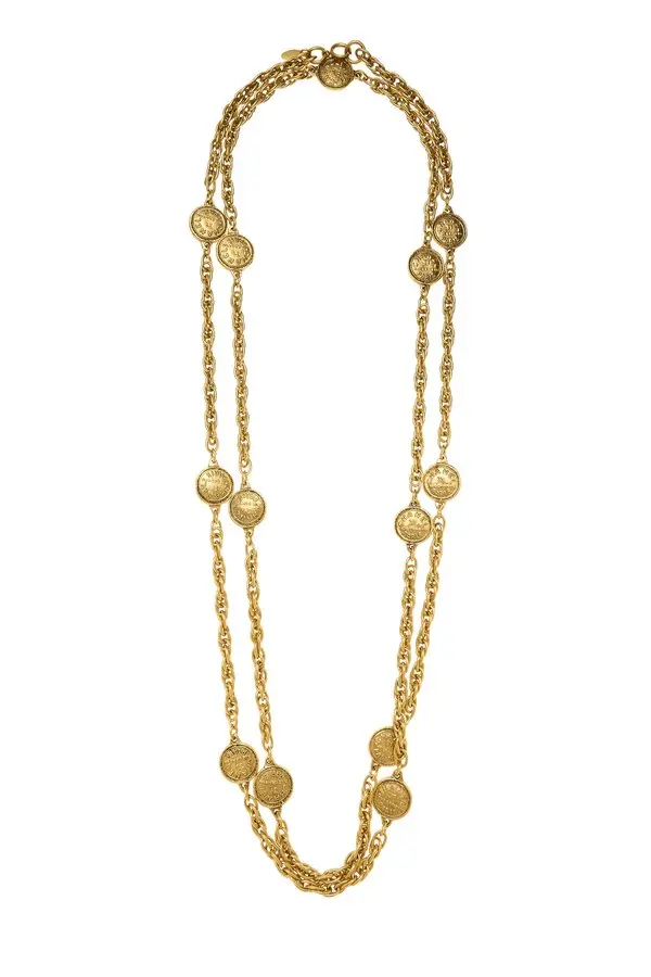 Chanel Cambon Coin Long Necklace - Gold