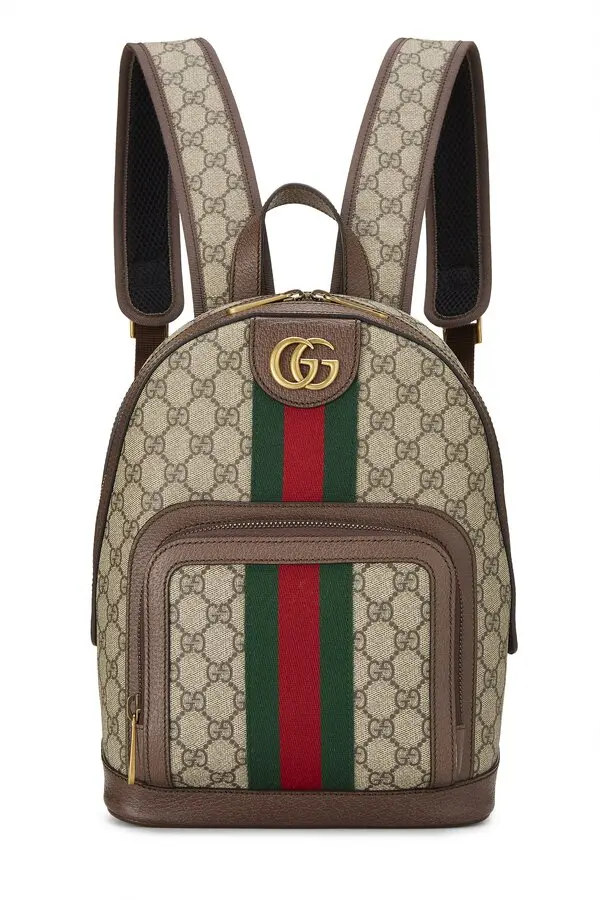 Gucci Gg Supreme Ophidia Backpack - Brown