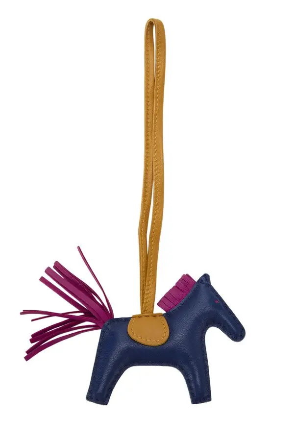 Hermès Milo Leather Rodeo Bag Charm - Blue