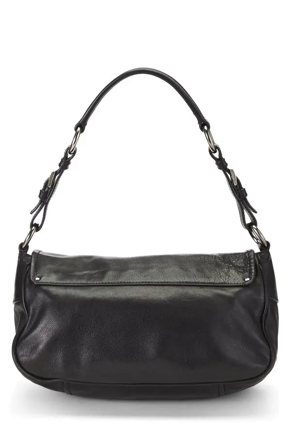 Prada Calfskin Double Pocket Shoulder Bag