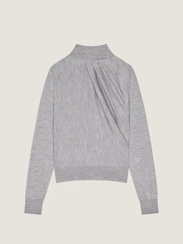Givenchy Draped Merino Wool Sweater - Light Grey
