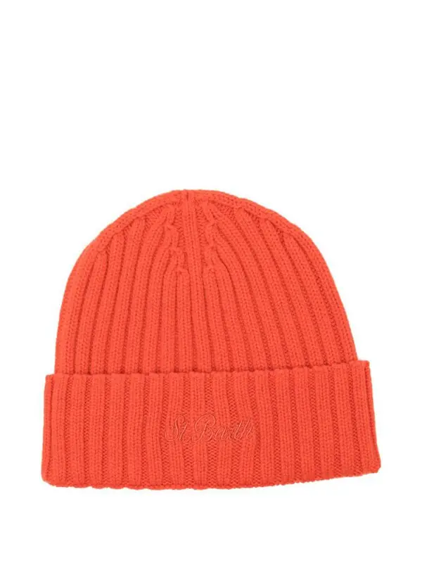 MC2 SAINT BARTH Ribbed Wengen Wool Beanie - Orange