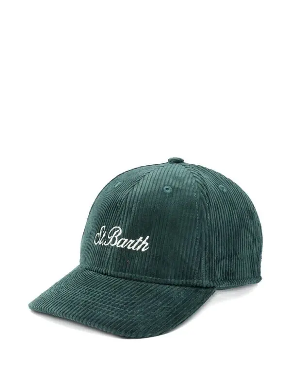MC2 SAINT BARTH Velvet Baseball Cap With Logo - Green