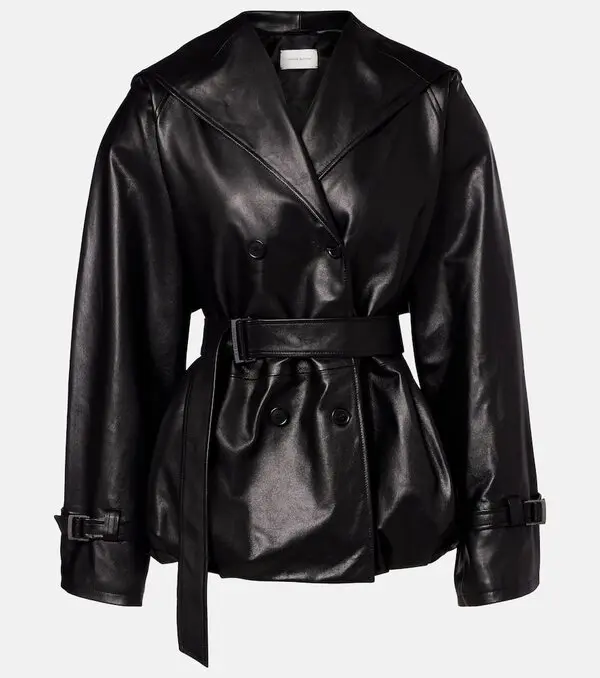 Magda Butrym Hooded Leather Jacket