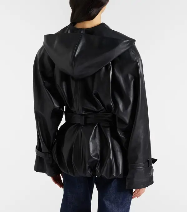 Magda Butrym Hooded Leather Jacket