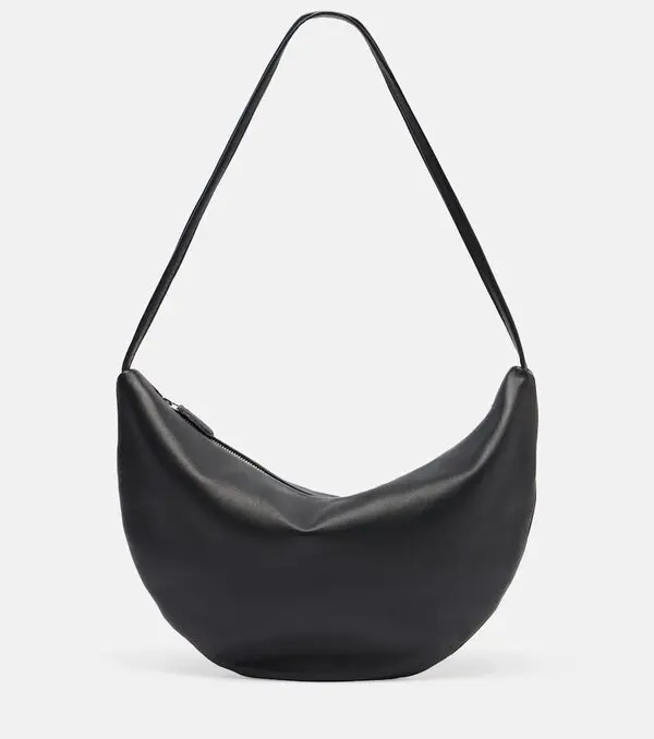 THE ROW Izzy Leather Shoulder Bag - Black