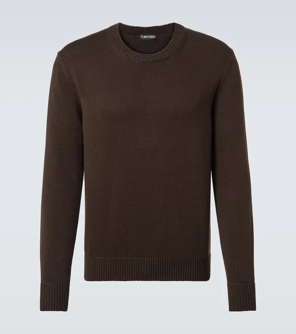 TOM FORD Cotton And Silk Sweater - Brown