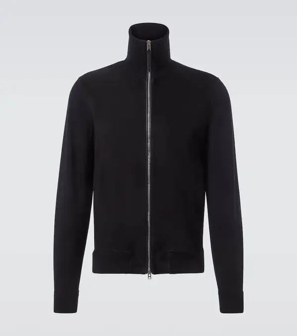 TOM FORD Suede And Wool-blend Zip-up Sweater