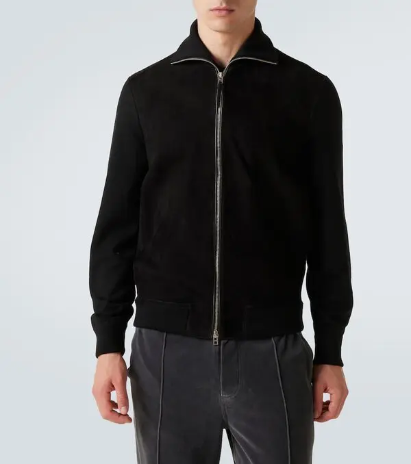 TOM FORD Suede And Wool-blend Zip-up Sweater