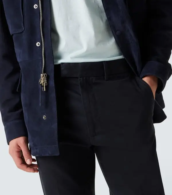 TOM FORD Cotton Straight Trousers - Blue