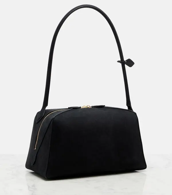 Alaïa Le Bouledogue Medium Suede Shoulder Bag - Black