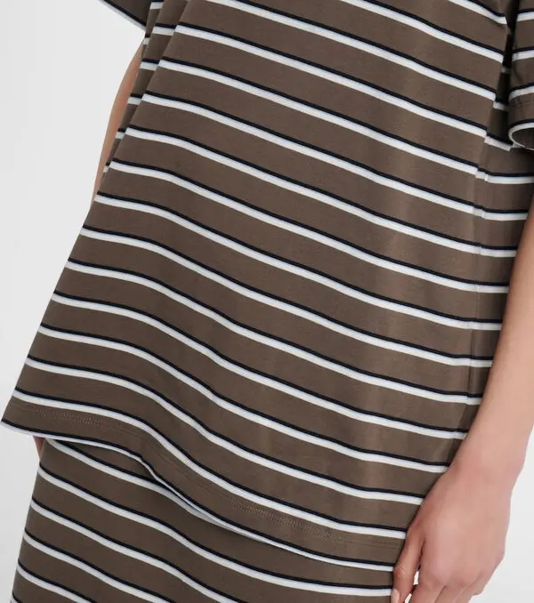 ROTATE BY BIRGER CHRISTENSEN Striped Oversized Cotton Jersey T-shirt
