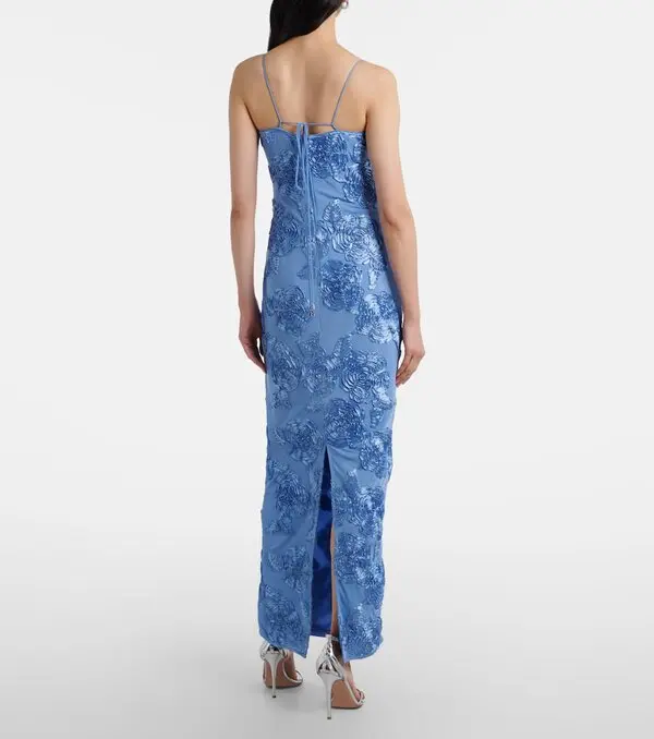 ROTATE BY BIRGER CHRISTENSEN Floral Embroidered Maxi Dress