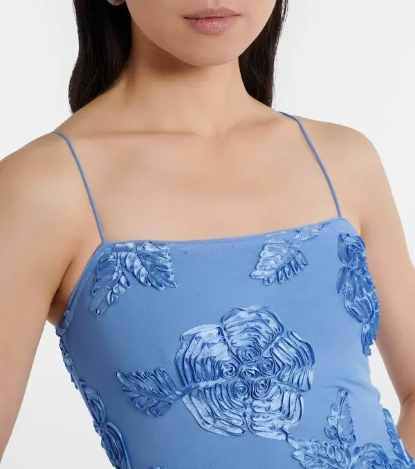 ROTATE BY BIRGER CHRISTENSEN Floral Embroidered Maxi Dress