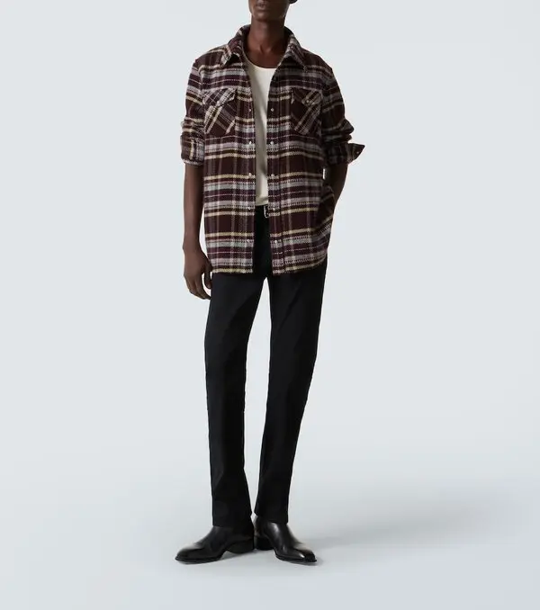 GOD'S TRUE CASHMERE Plaid Cashmere Shirt With Emerald - Multicoloured