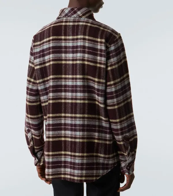 GOD'S TRUE CASHMERE Plaid Cashmere Shirt With Emerald - Multicoloured