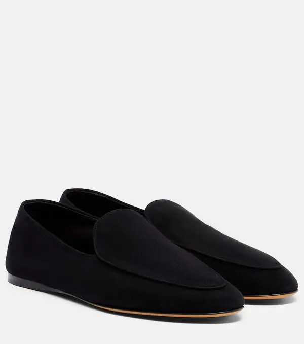 THE ROW Suede Loafers - Black