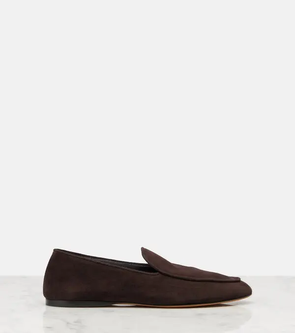 THE ROW Awar Suede Loafers - Brown