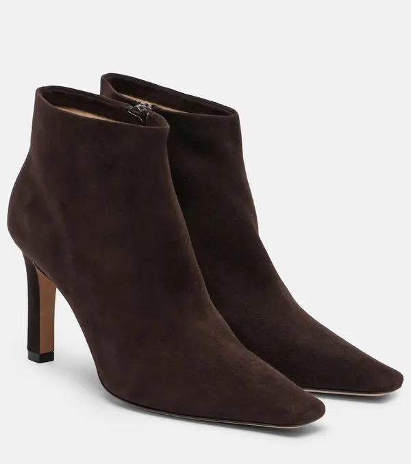 THE ROW Carla Suede Ankle Boots - Brown