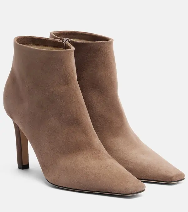 THE ROW Carla Suede Ankle Boots - Grey
