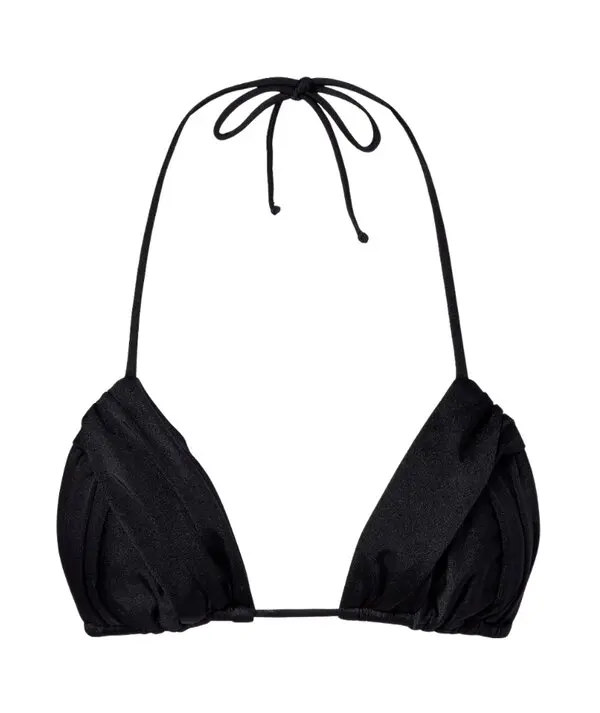 BANANHOT Jasmin Draped Bikini Top - Black