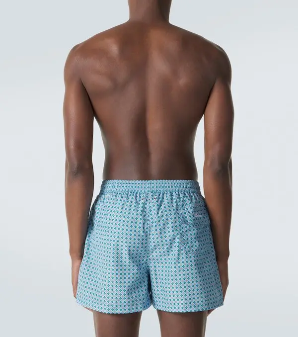 Kiton Logo Printed Swim Trunks - Blue