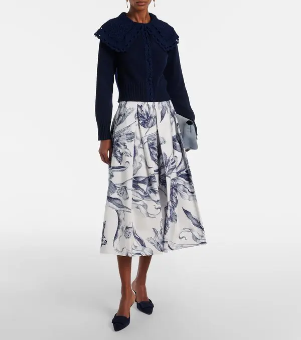 Erdem Crochet-trimmed Wool-blend Cardigan