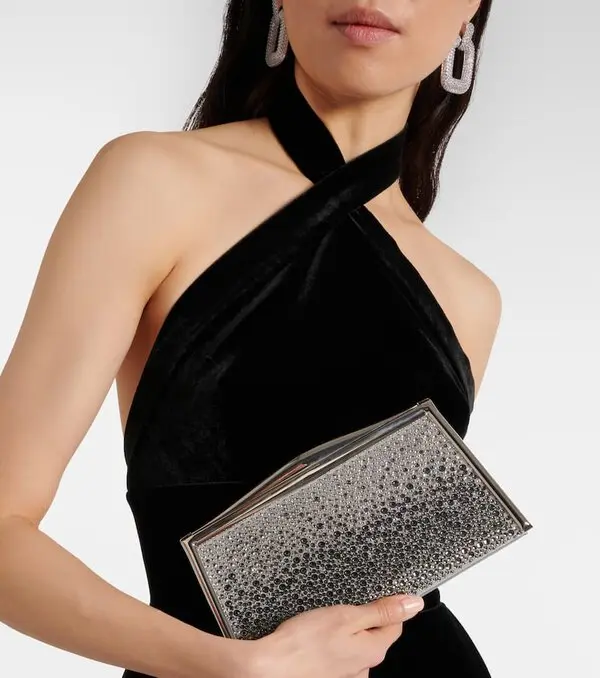 Elie Saab Jolie Swarovski®-embellished Suede Clutch
