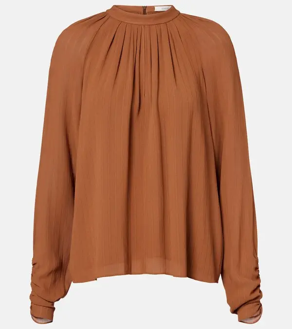 JOSEPH Garcia Draped Blouse - Brown