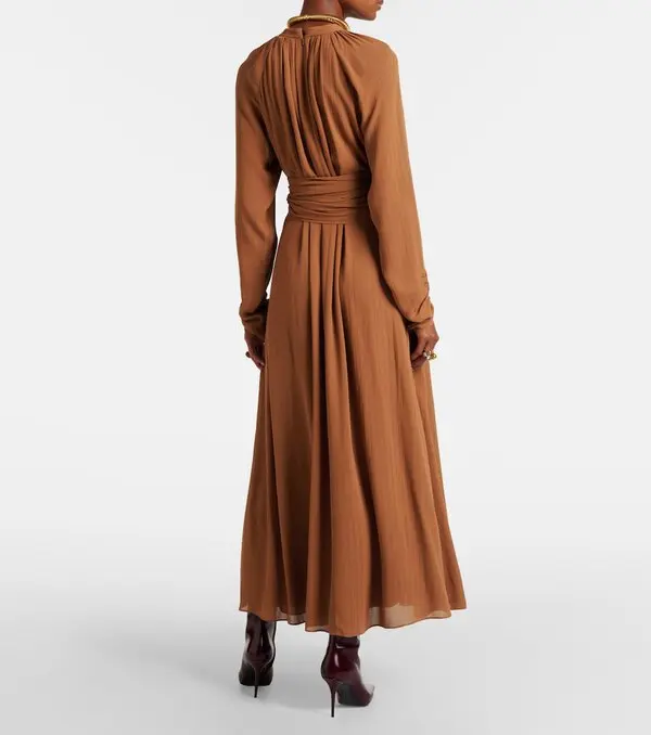 JOSEPH Pinky Belted Draped Maxi Dress