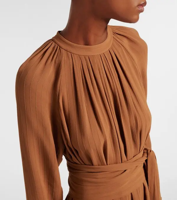 JOSEPH Pinky Belted Draped Maxi Dress