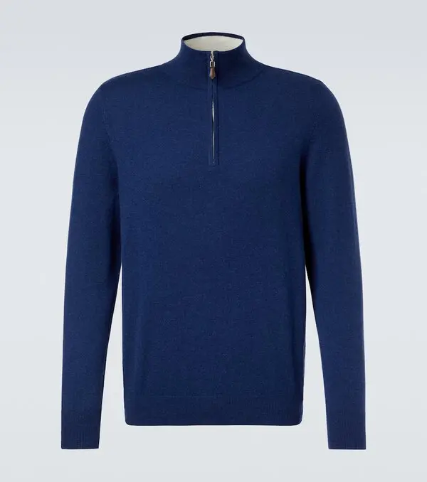 Arch4 Cashmere Half-zip Sweater - Blue
