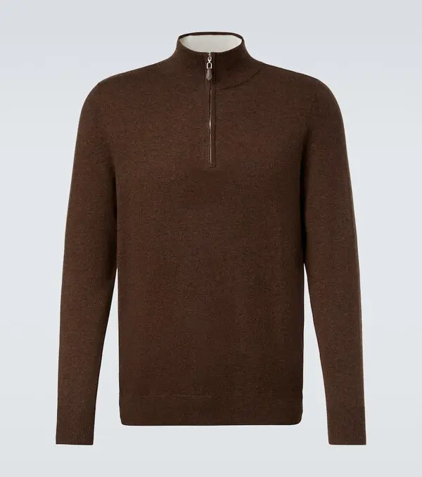 Arch4 Mr Fenchurch Cashmere Half-zip Sweater - Brown