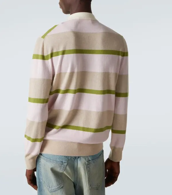 Arch4 Mr. Salvatore Striped Cashmere Polo Sweater