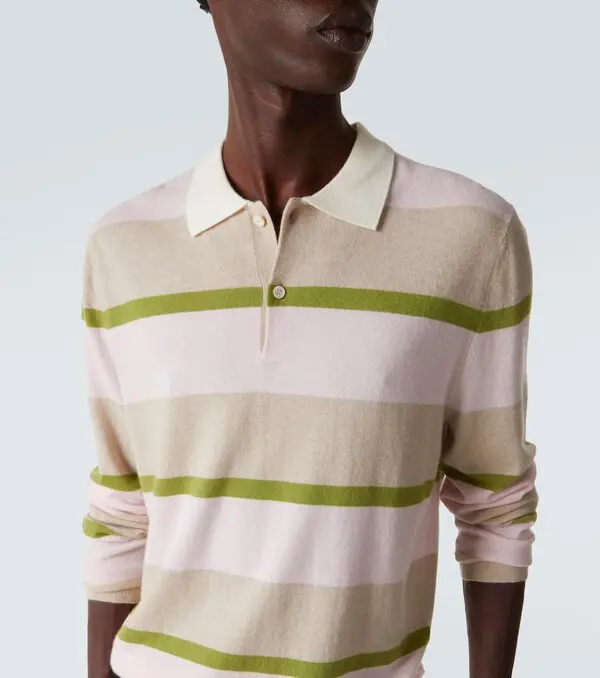 Arch4 Mr. Salvatore Striped Cashmere Polo Sweater