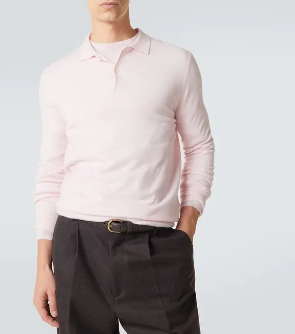 Arch4 Cashmere Polo Sweater - Pink