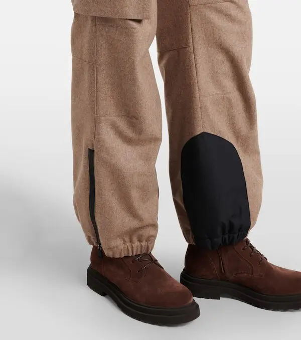 Brunello Cucinelli Virgin Wool Flannel Cargo Pants